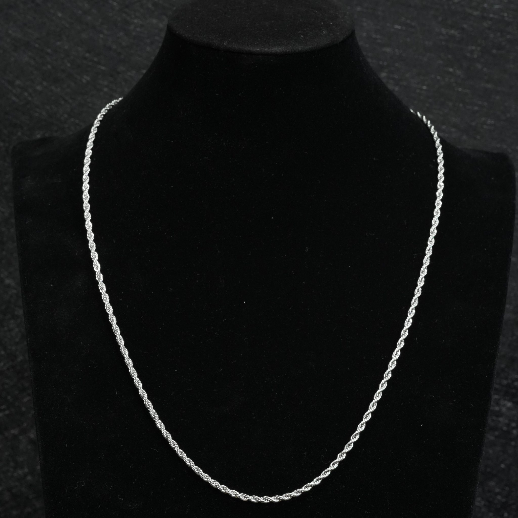 Klador 3mm 24" Stainless Steel Rope Necklace 3mm Rope Chain- KLADOR